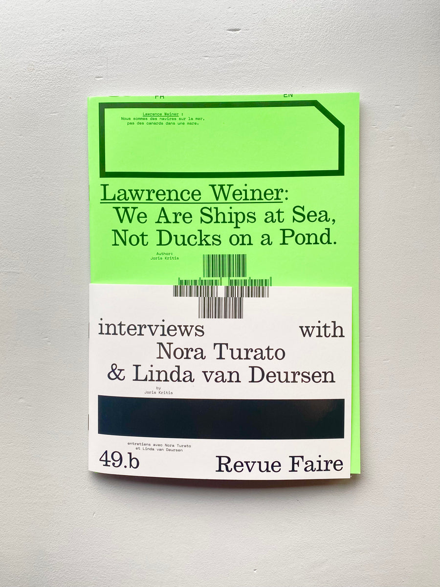 REVUE FAIRE TO LOOK AT THINGS #49: LAWRENCE WEINER - Utrecht